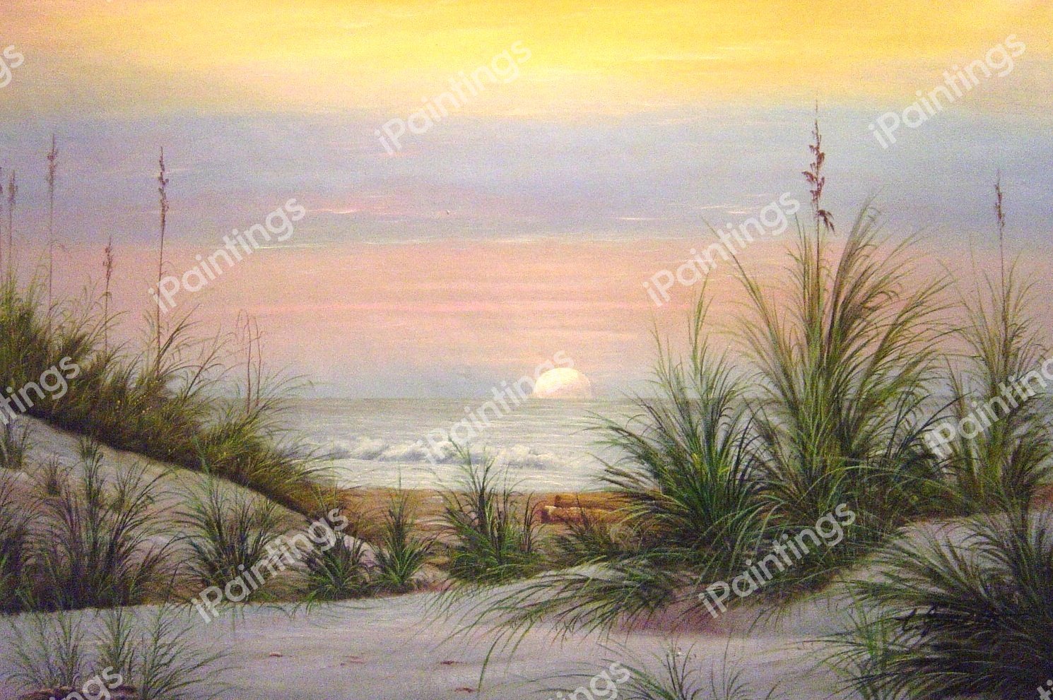 A Pastel Sunrise Painting by Our Originals Reproduction | iPaintings.com