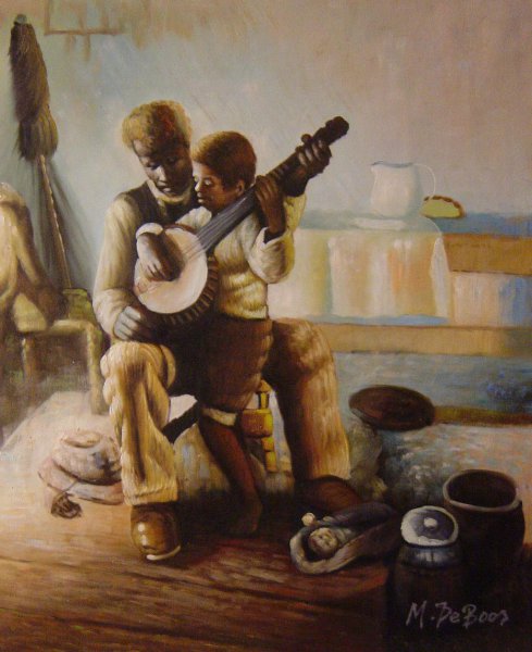 The Banjo Lesson Painting by Henry Ossawa Tanner | iPaintings.com